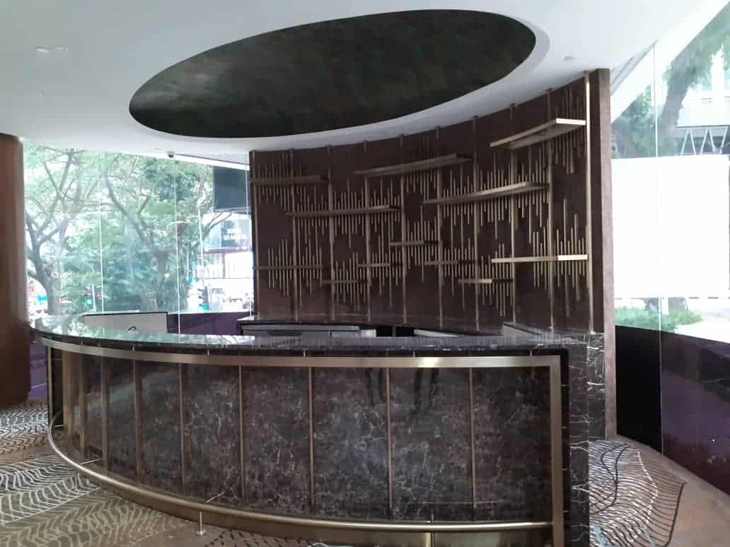Champagne Gold HL Bar Counter - Luxpro