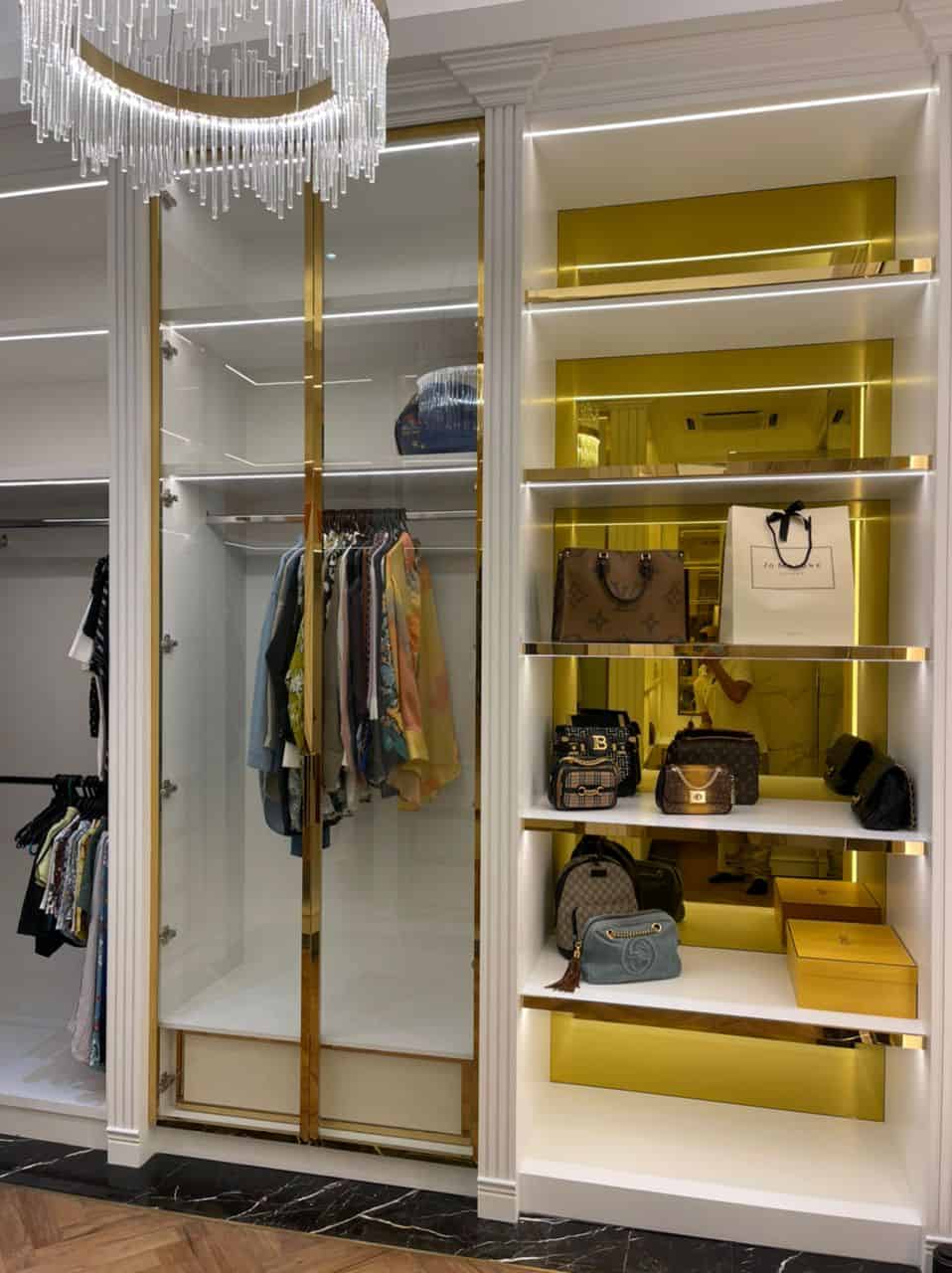 Gold Mirror Door Frame - Luxpro